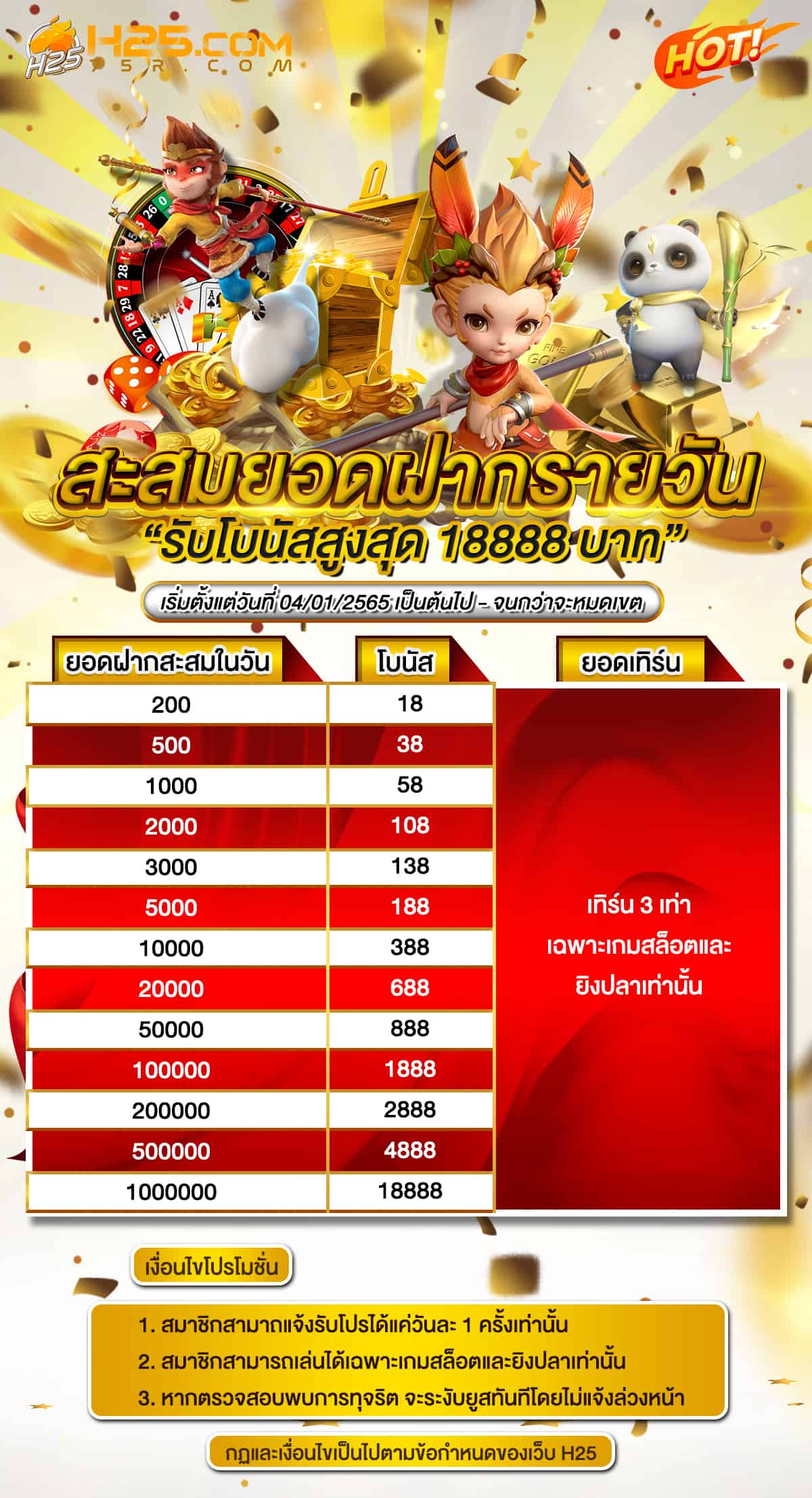 โปรโมชั่น - H25SLOT แทงสล็อตออนไลน์ และคาสิโน สมัครใหม่โบนัสเครดิตฟรี